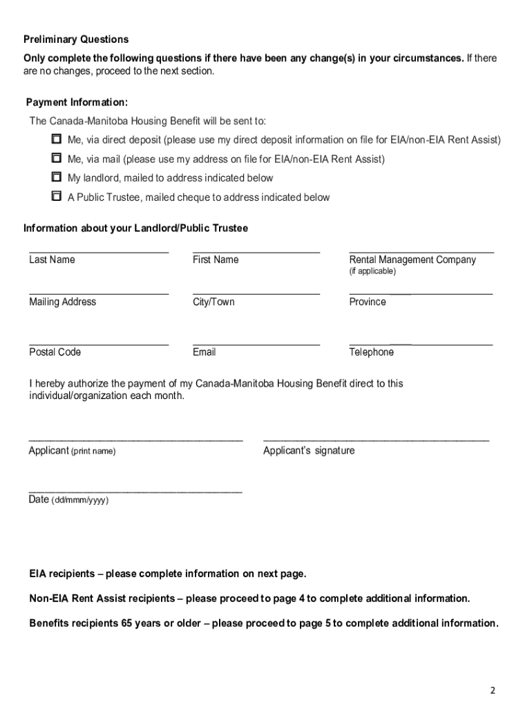 Fillable Online Canada-Manitoba Housing Benefit Mental Health And ...