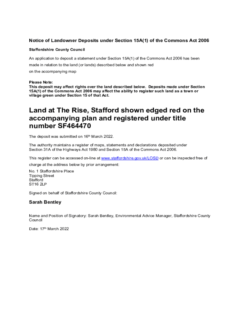 Fillable Online Form CA17 - Schedule 2 - Form of Notice of Application ...