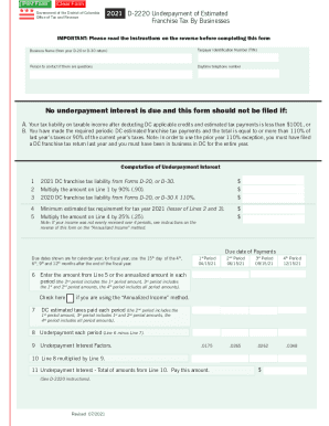 Fillable Online otr cfo dc D-30ES Declaration of Estimated - e-Form RS ...