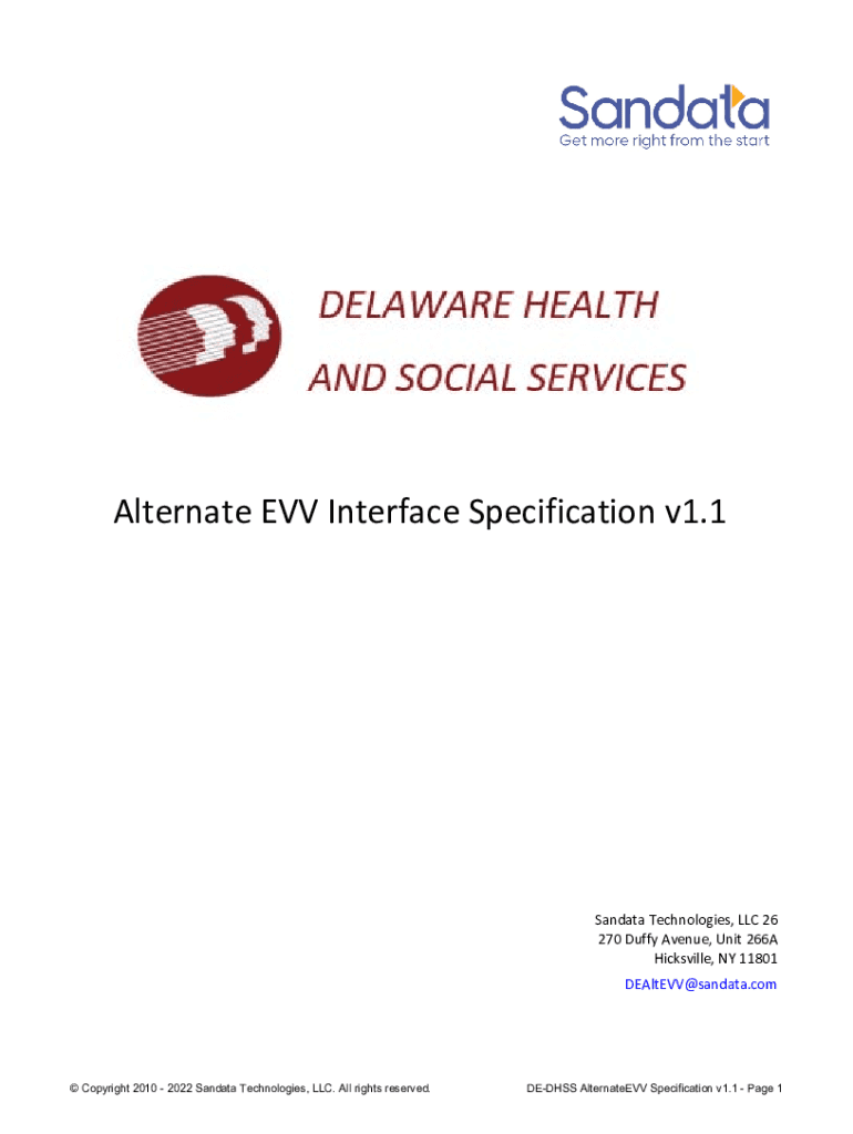 Fillable Online dhss delaware Alternate Electronic Visit Verification ...