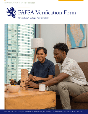 Fillable Online FAFSA Verification Form. At The King s College, New ...