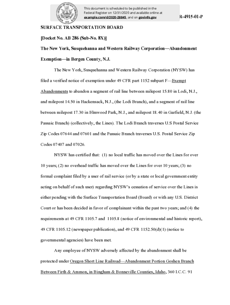 Fillable Online 49 CFR Part 1150 -- Certificate to Construct, Acquire ...