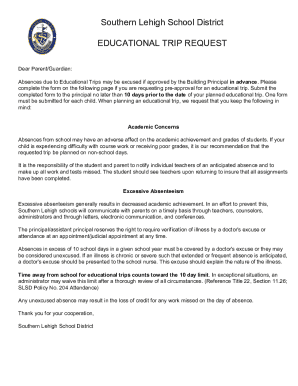Fillable Online educational trip request DOC.pdf Fax Email Print ...