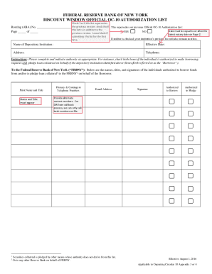 Fillable Online Federal Reserve Bank of New York - OC-10 Authorization ...