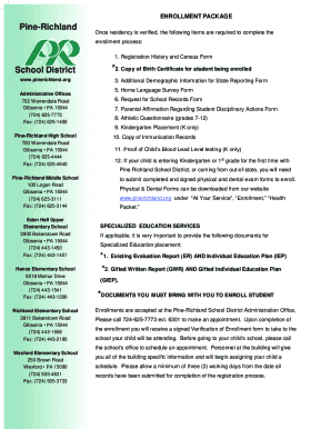 Fillable Online Enrollment Package Fax Email Print - pdfFiller