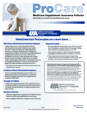 Fillable Online ProCare Medicare Supplement Product Brochure. Product ...