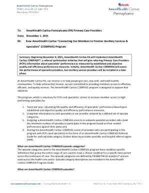 Fillable Online New AmeriHealth Caritas COMPASS Program - Providers - AmeriHealth Caritas ...
