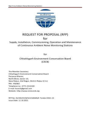 Fillable Online Chhattisgarh Environment Conservation Board Tenders Fax ...