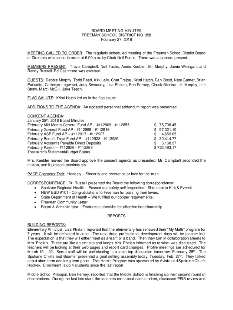 Fillable Online MEMBERS PRESENT: Travis Campbell, Neil Fuchs, Annie ...