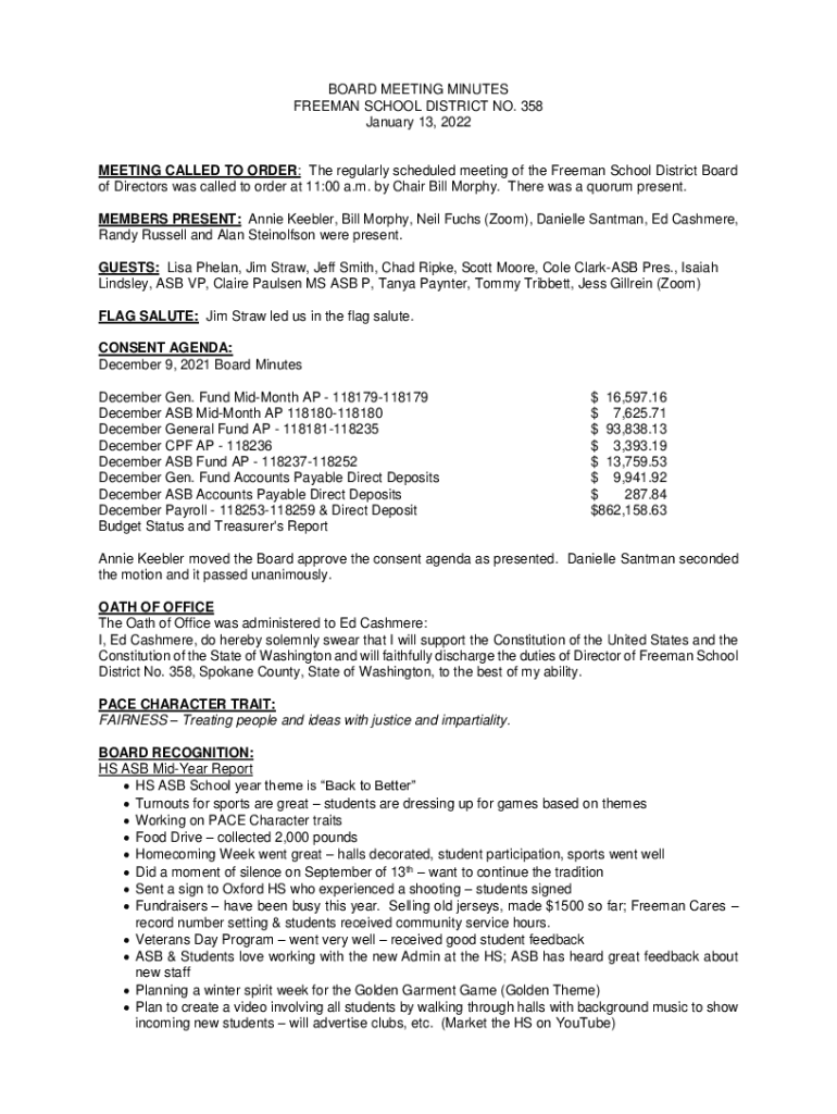 Fillable Online MEMBERS PRESENT: Annie Keebler, Bill Morphy, Neil Fuchs ...