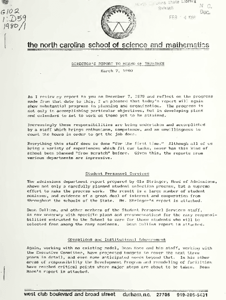 Fillable Online digital ncdcr History of the Math Department - NCSU ...