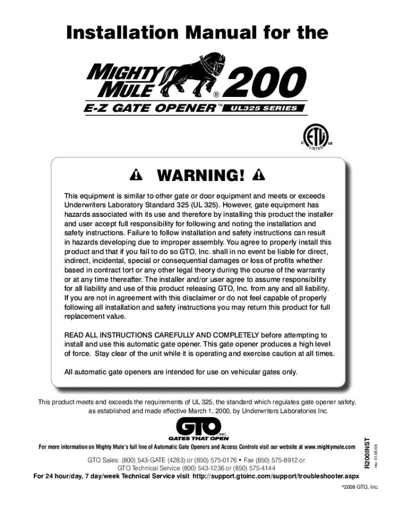 Fillable Online UL 325 ASTM F2200 - Power Gate Opener Systems Fax Email ...