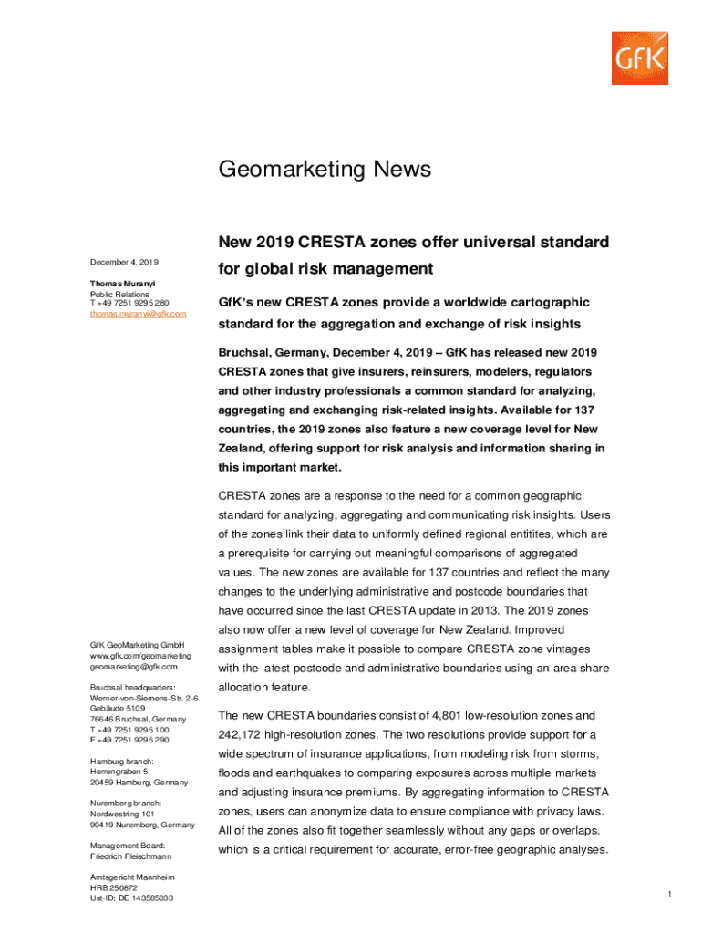 Fillable Online New 2019 CRESTA zones offer universal standard for ...