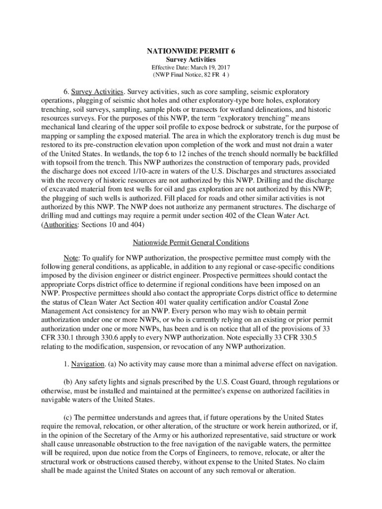 Fillable Online Attachment E List of Certified Nationwide Permits Fax ...