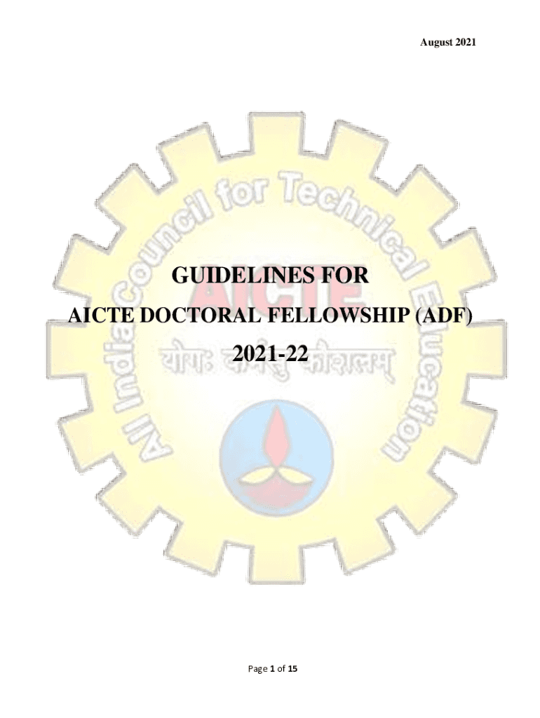 Fillable Online AICTE DOCTORAL FELLOWSHIP (ADF) Fax Email Print - pdfFiller
