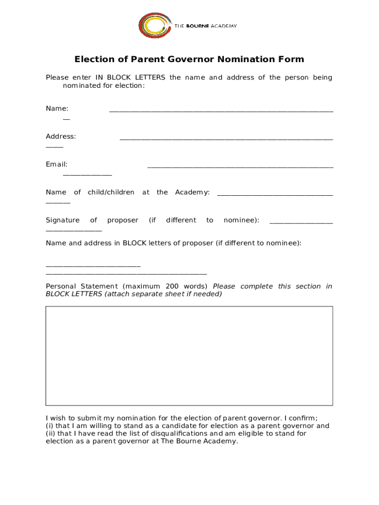 Annex AModel nomination letter - South Shore Academy Doc Template ...