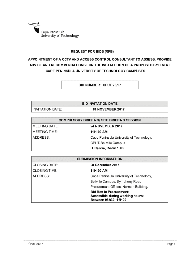 Fillable Online REQUEST FOR PROPOSAL SURVEILLANCE SYSTEM ... Fax Email Print - pdfFiller