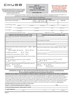 Fillable Online ACE American Insurance Company CLAIM FORM Fax Email ...