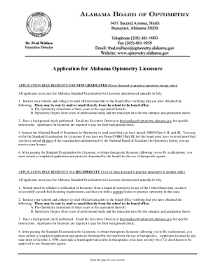 Fillable Online optometry alabama State Vision Screening and Standards ...