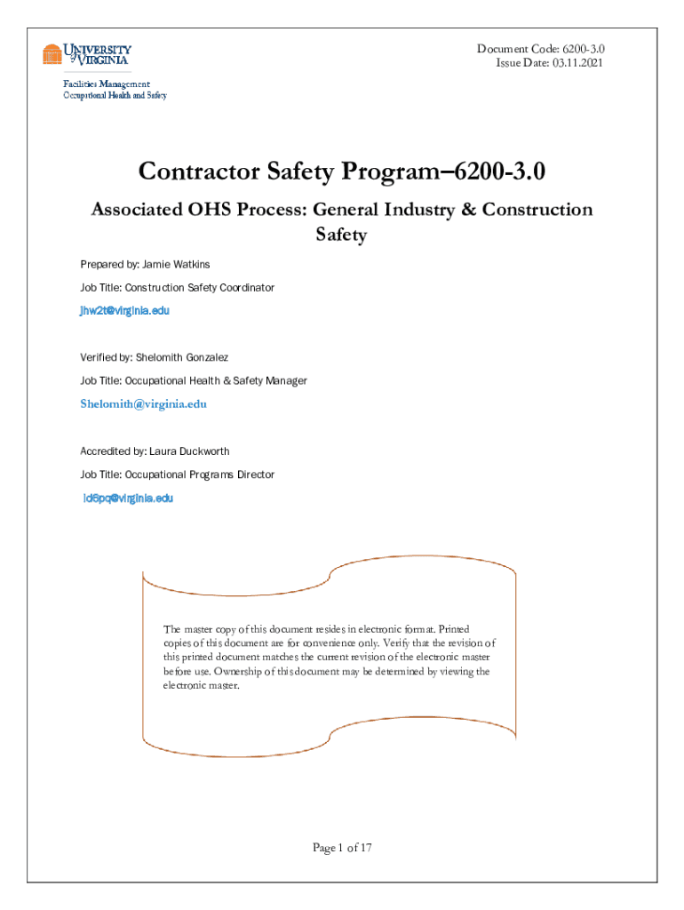 Fillable Online Contractor Safety Program. contractors Fax Email Print ...