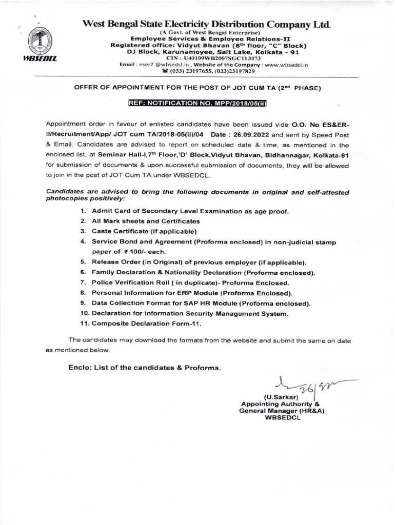 Fillable Online Retired Employee's Corner - Welcome to WBSEDCL Fax ...