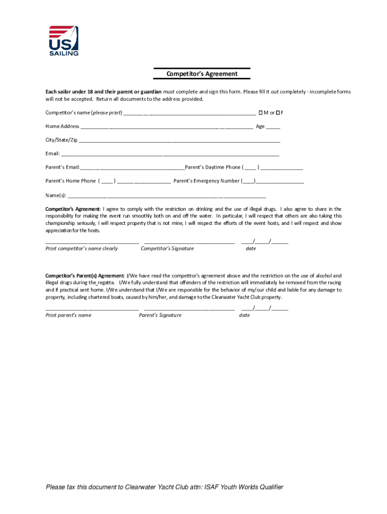 Fillable Online Youth Sailing Championships Sample Clauses - Law Insider Fax Email Print - pdfFiller