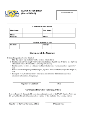 Fillable Online FORM 'F' See sub-rule(1) of rule 6 Nomination To ...