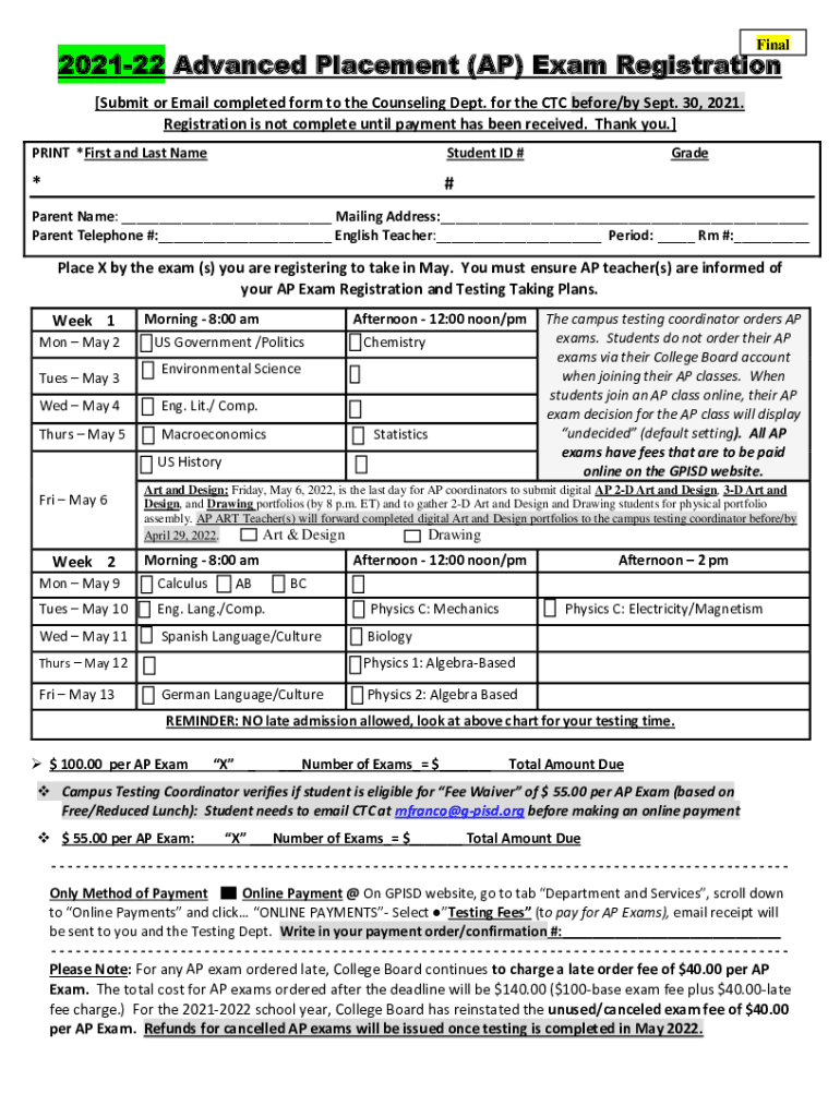 Fillable Online How do I complete my AP Participation Form? - AP ...