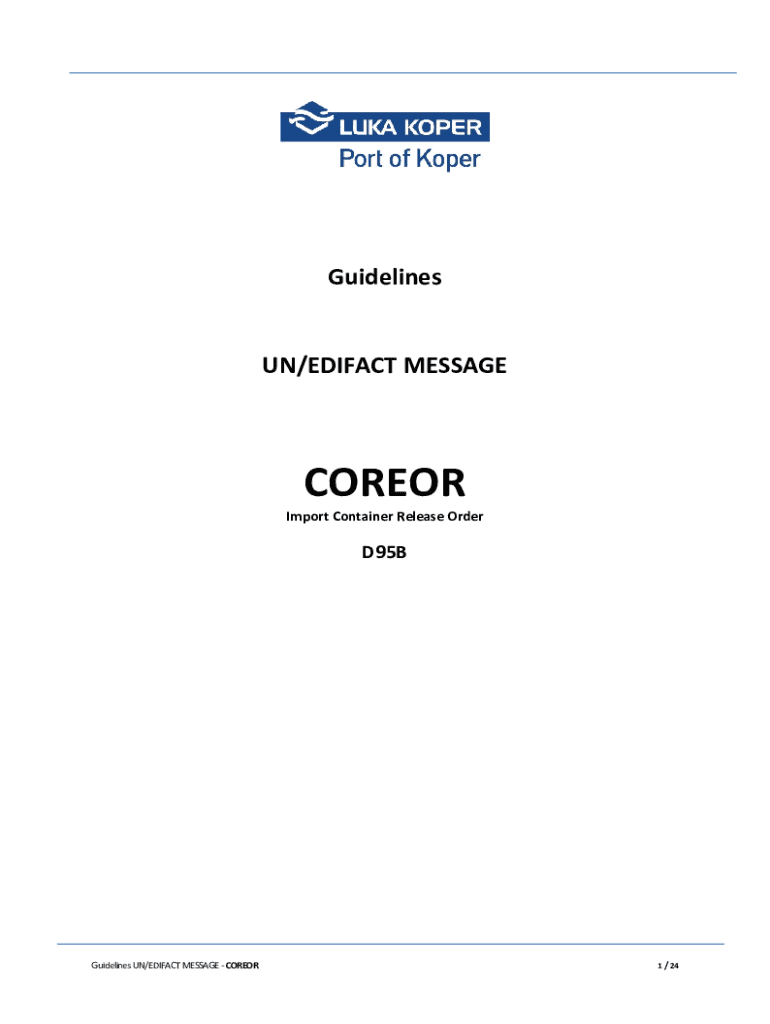 Fillable Online UN/EDIFACT D95B Message COREOR - Container release ...