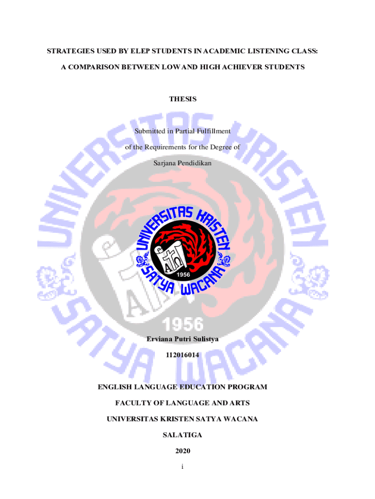 Fillable Online repository uksw Learning Strategies Used by High and Low Achievers in ... Fax ...