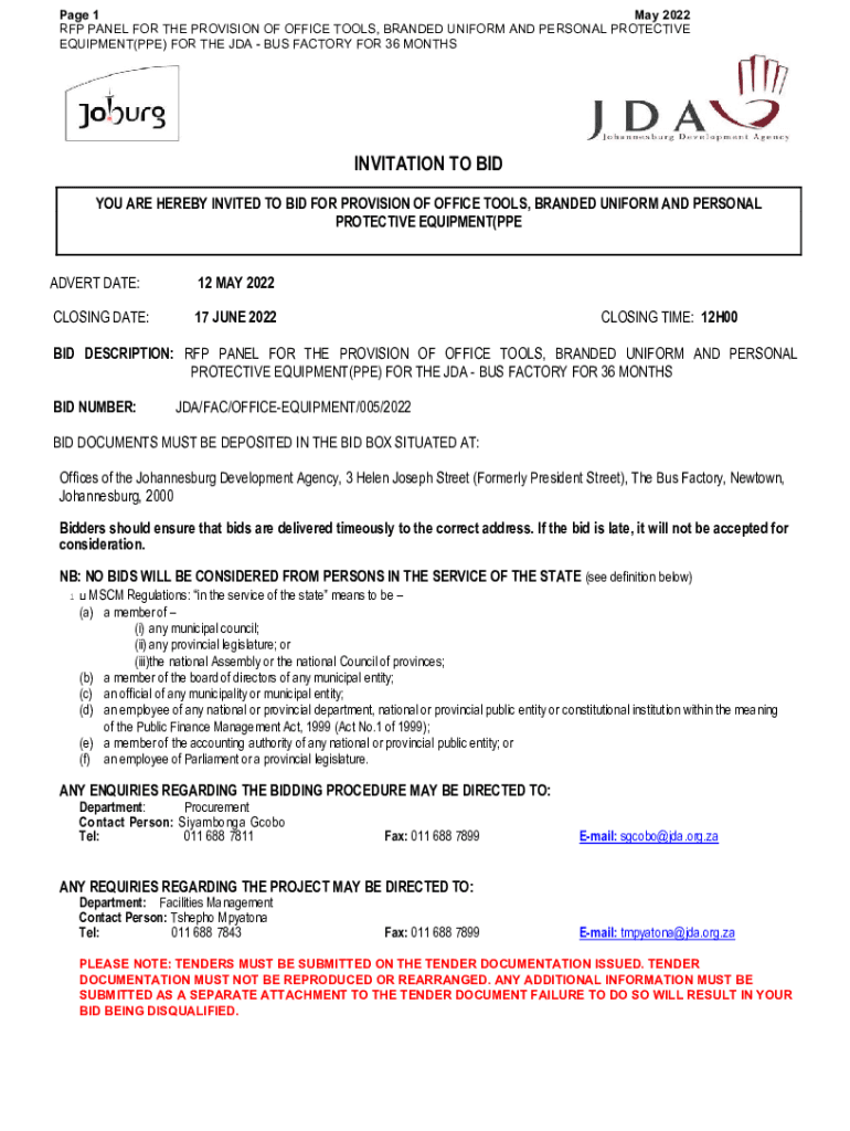 Fillable Online Rfp Panel for the Provision of Office Tools, Branded ...