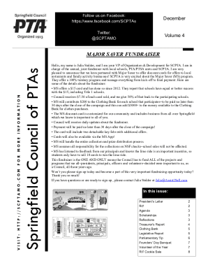 Fillable Online One Thing - Springfield Council of PTAs Fax Email Print ...