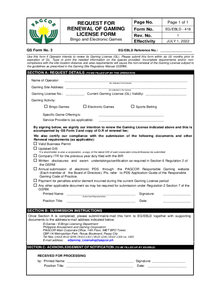Fillable Online GS Form No. 3B - Request for Extension of Application ...