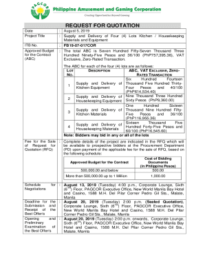 Fillable Online Request for Quotation (RFQ)Supply and Delivery of Water ... Fax Email Print ...