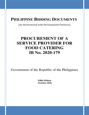 Fillable Online doh gov Procurement of Food Catering Services (Caterer ...