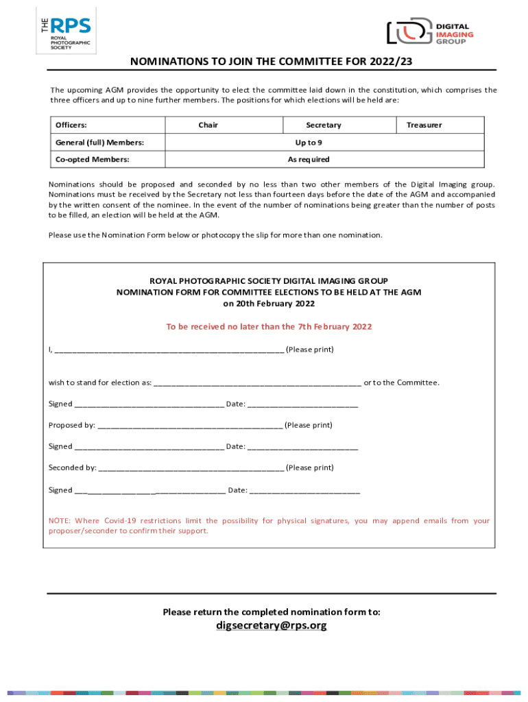 Fillable Online DI Group AGM Nomination Form 2022 Fax Email Print - pdfFiller