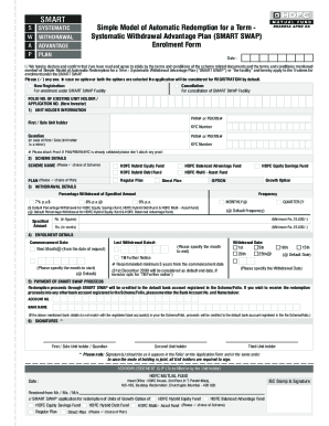 Fillable Online Systematic Withdrawal Advantage Plan (SMART SWAP) Form ... Fax Email Print ...