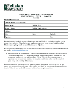 Fillable Online Student-Sample-Request-For-Religious-Accommodation.docx ...