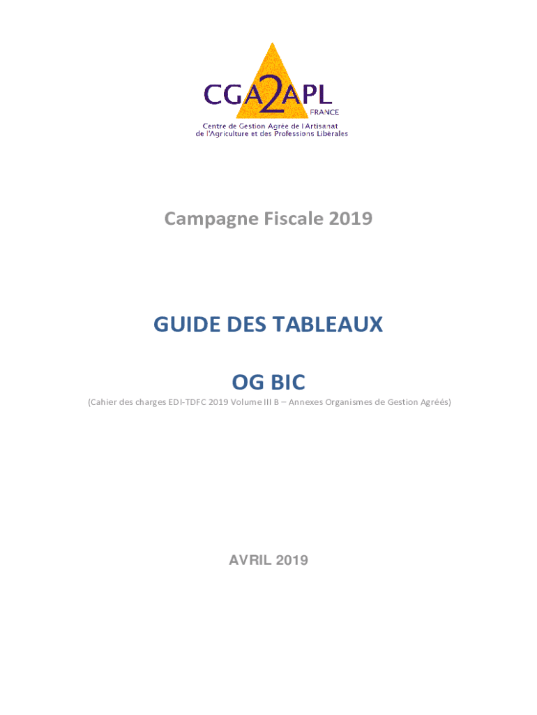 Fillable Online GUIDE D UTILISATION NATIONAL DES TABLEAUX OG BIC Fax Email Print - pdfFiller