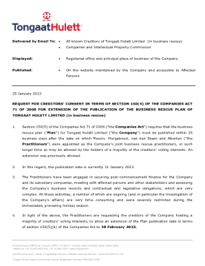 Fillable Online Companies and Intellectual Property ... - Tongaat ...