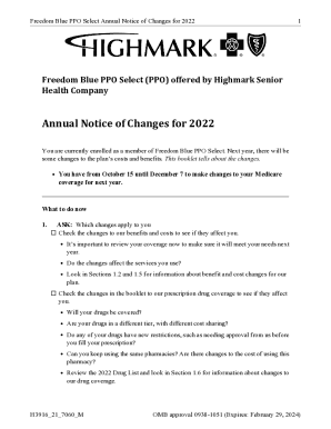 Fillable Online 1 State of Delaware Highmark BCBS Delaware Freedom Blue ...