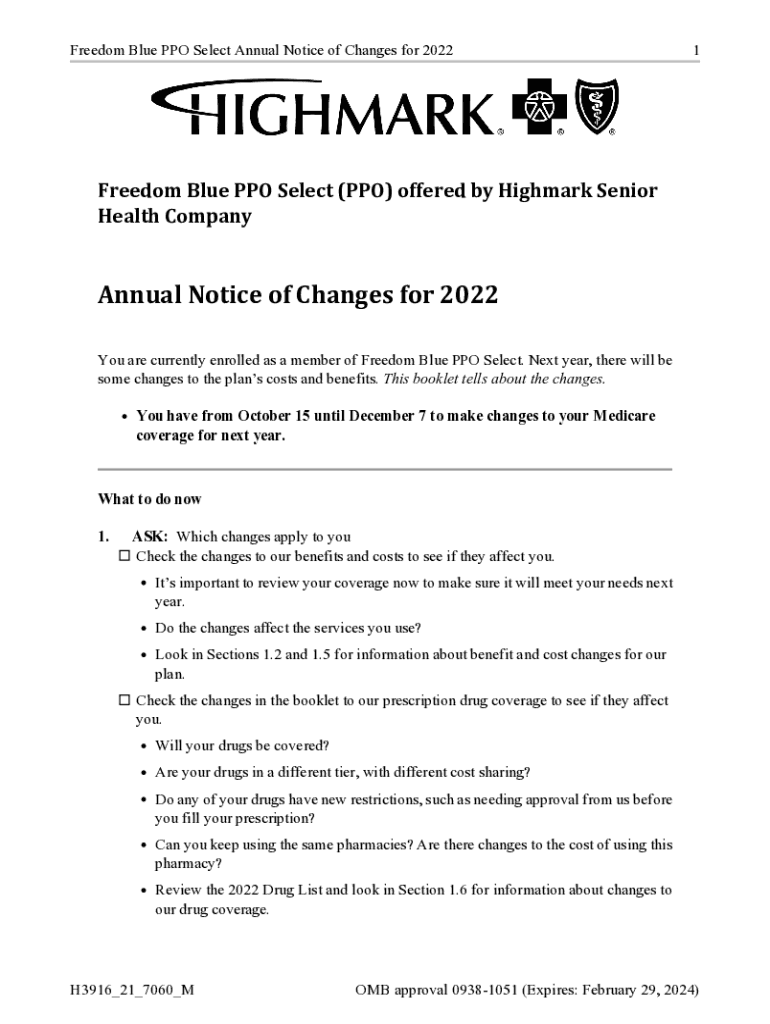 Fillable Online 1 State of Delaware Highmark BCBS Delaware Freedom Blue ...