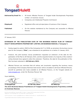 Fillable Online Notice to Affected Persons - Tongaat Hulett Fax Email ...