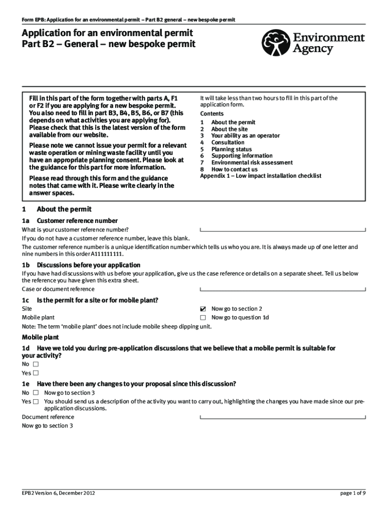 Fillable Online Get the free Form EPB Application for an environmental ...