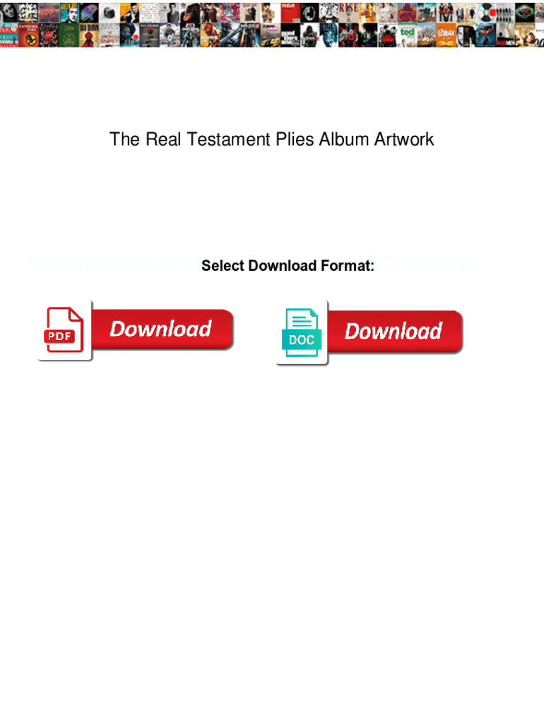 Fillable Online The Real Testament Plies Album Artwork Pdf Free Download Fax Email Print