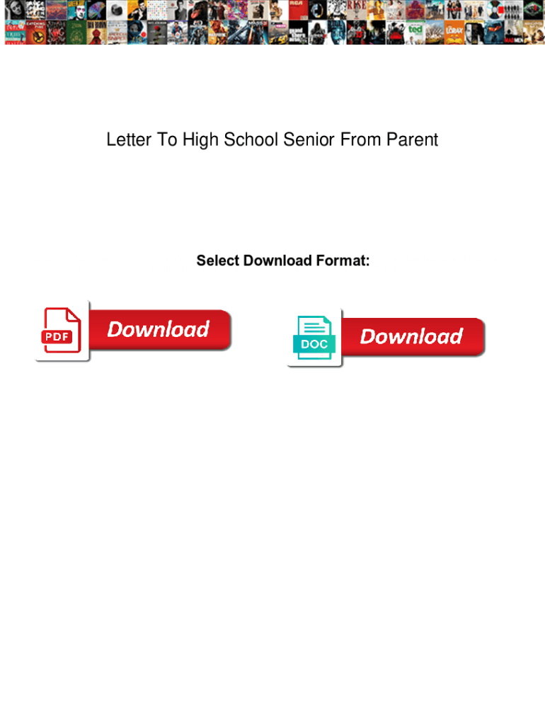 Fillable Online Letter To High School Senior From Parent. Letter To ...