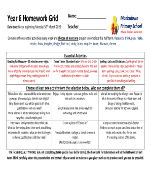 Fillable Online increasing homework completion of middle school ...