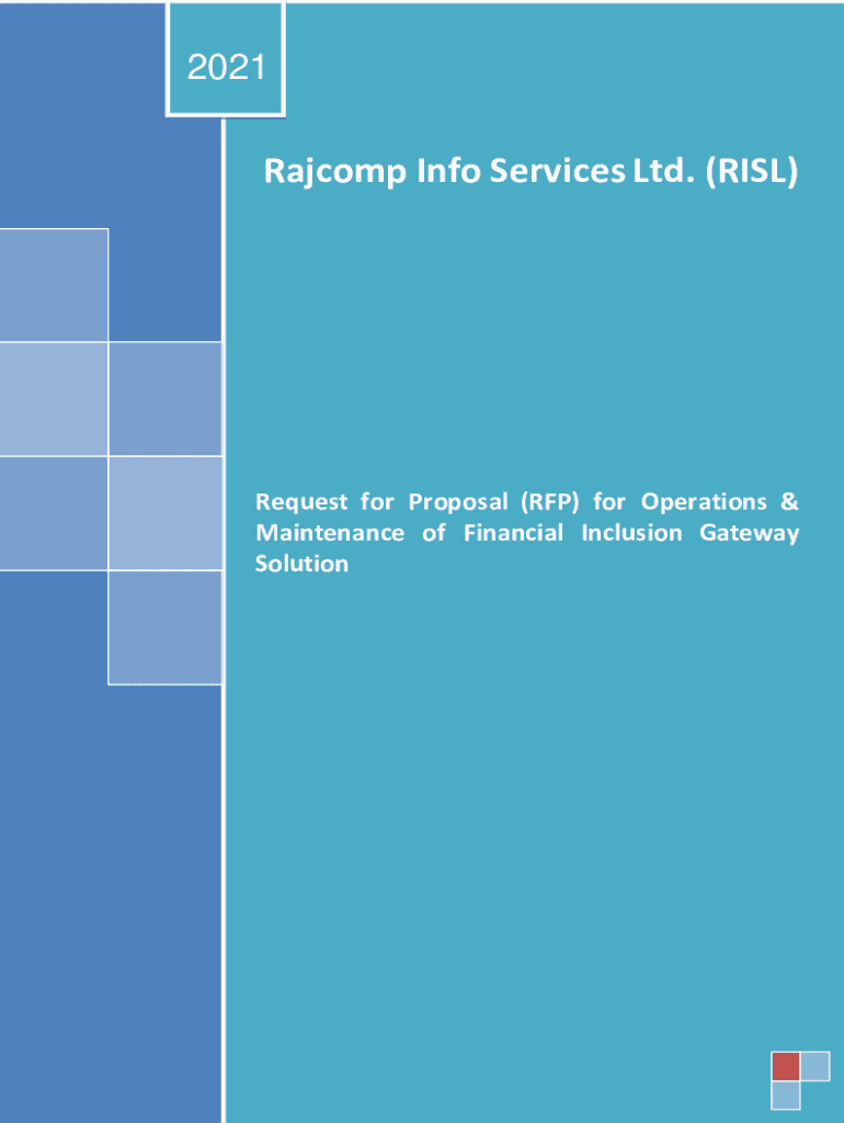 Fillable Online risl rajasthan gov Request for Proposal (RFP) for 'Operation & Maintenance of ...