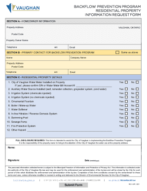Fillable Online Residential Property Information Request Form Fax Email ...