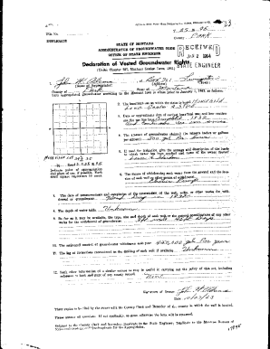 Fillable Online Declaration of Vested Groundwater Rights - Montana.gov ...